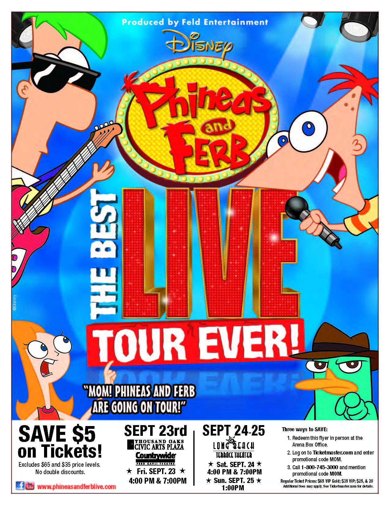 Special Mom Discount For Disney’s Phineas & Ferb: The Best LIVE Tour ...