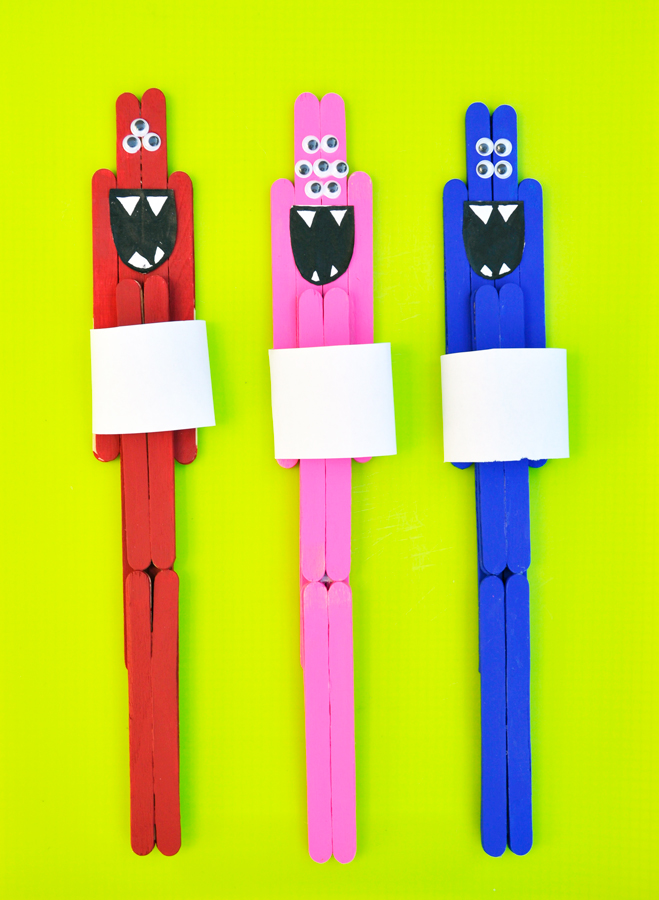 DIY Popsicle Stick Monster Puppets - Rockin Mama™