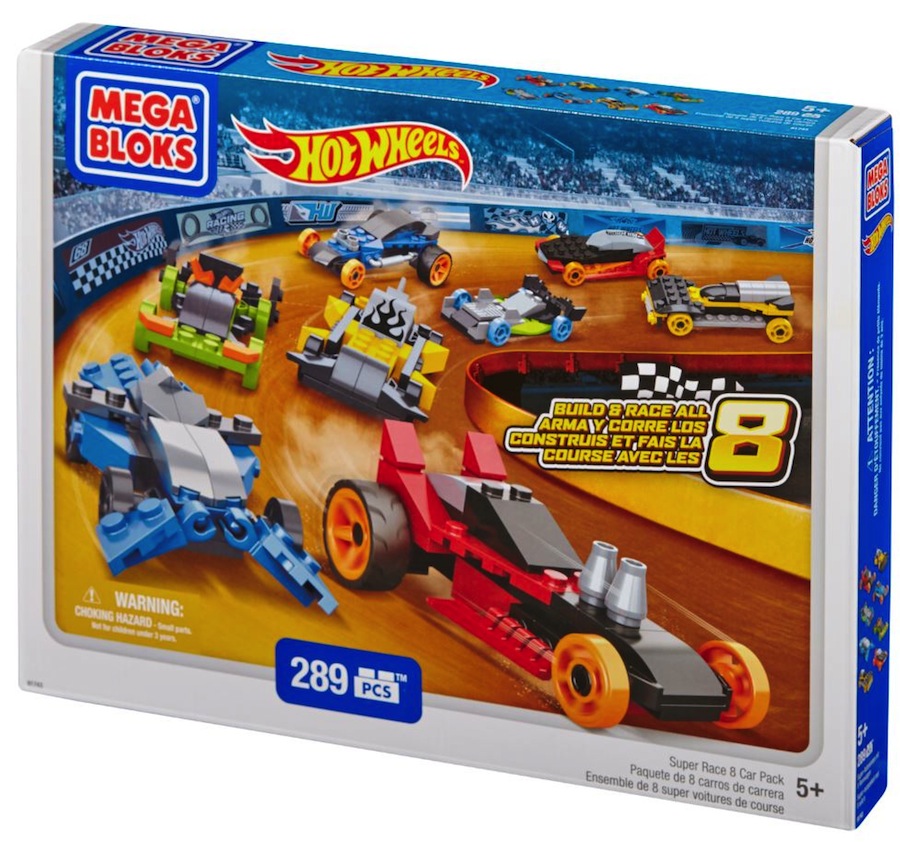 Kids Build and Race With Mega Bloks Hot Wheels Super Race Set 8-in-1 ...