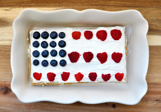 No Bake Red, White, and Blue Icebox Cake - Rockin Mama™