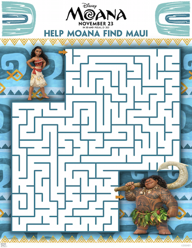 Moana Movie Night: Printable Coloring Sheets and Activity Pages ...