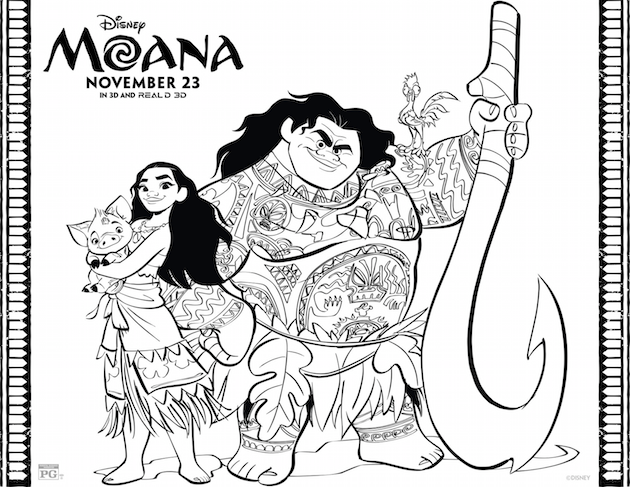 Moana Movie Night: Printable Coloring Sheets and Activity Pages ...