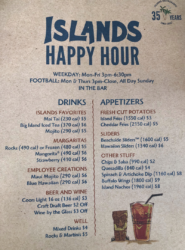 Islands Happy Hour Menu - Rockin Mama™