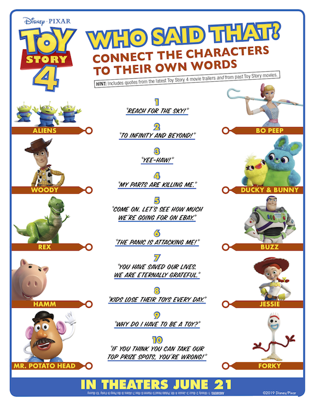 Toy Story 4 Printables and Activities - Rockin Mama™