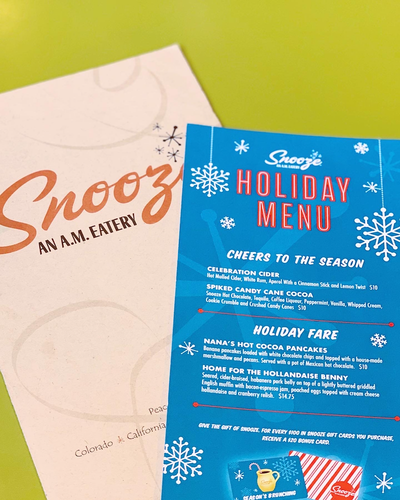 Snooze Holiday Menu - Rockin Mama™